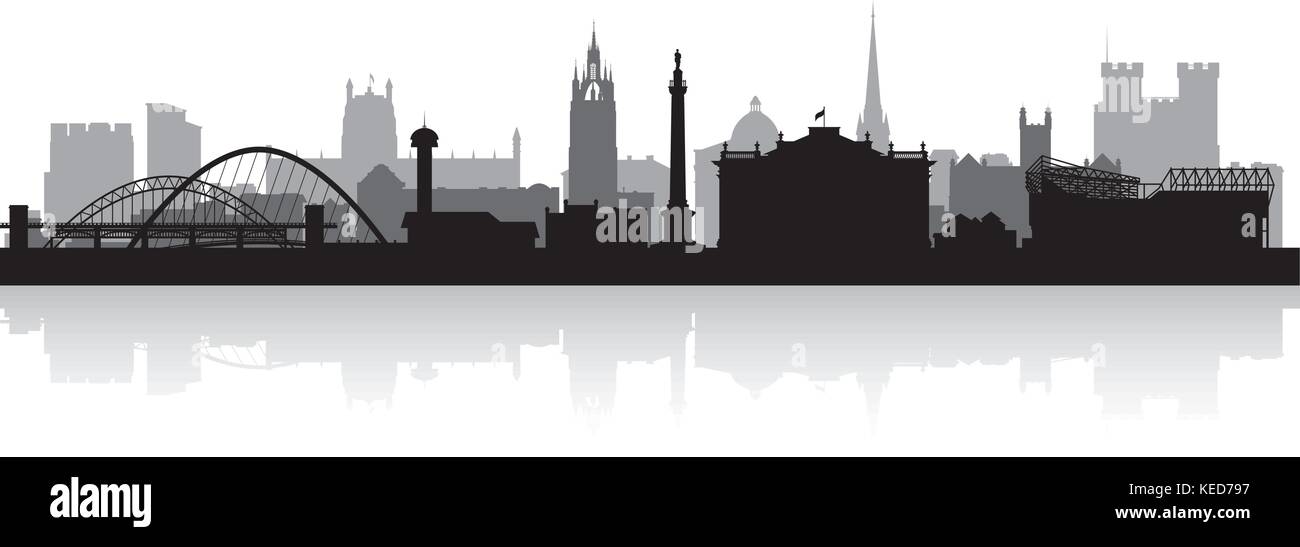 Newcastle city skyline silhouette vector hi-res stock photography and ...
