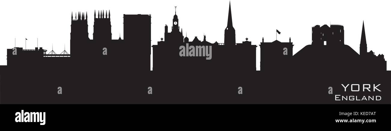 York England city skyline Detailed silhouette. Vector illustration ...