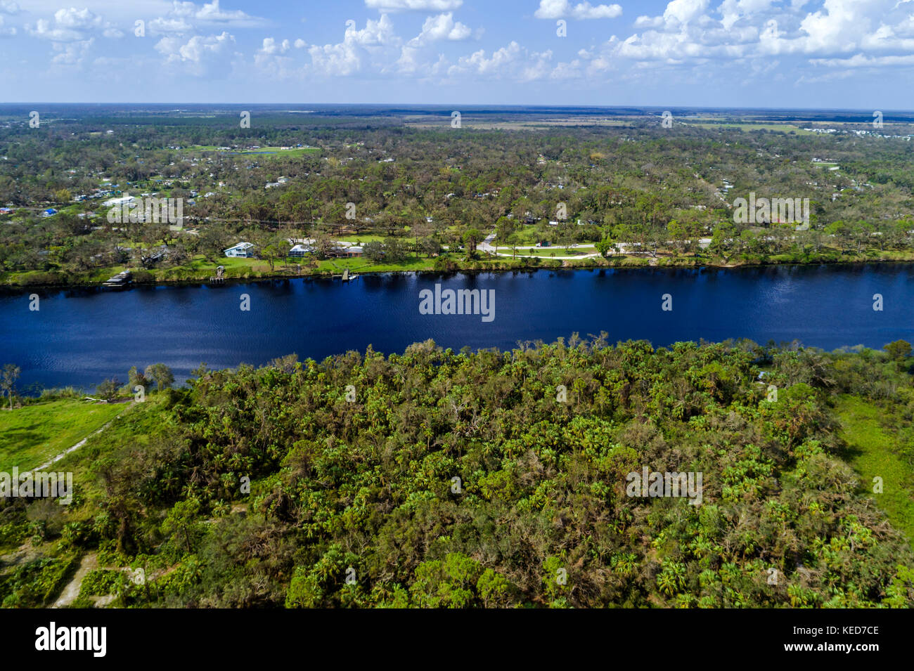Florida LaBelle,Caloosahatchee River,LaBelle Nature Park,aerial ...