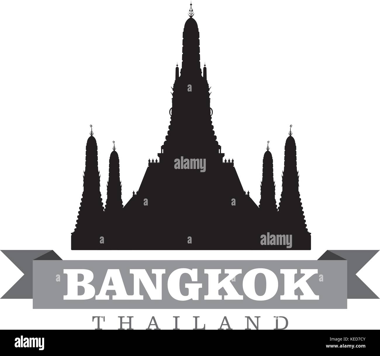 Bangkok skyline vector vectors hi-res stock photography and images - Alamy