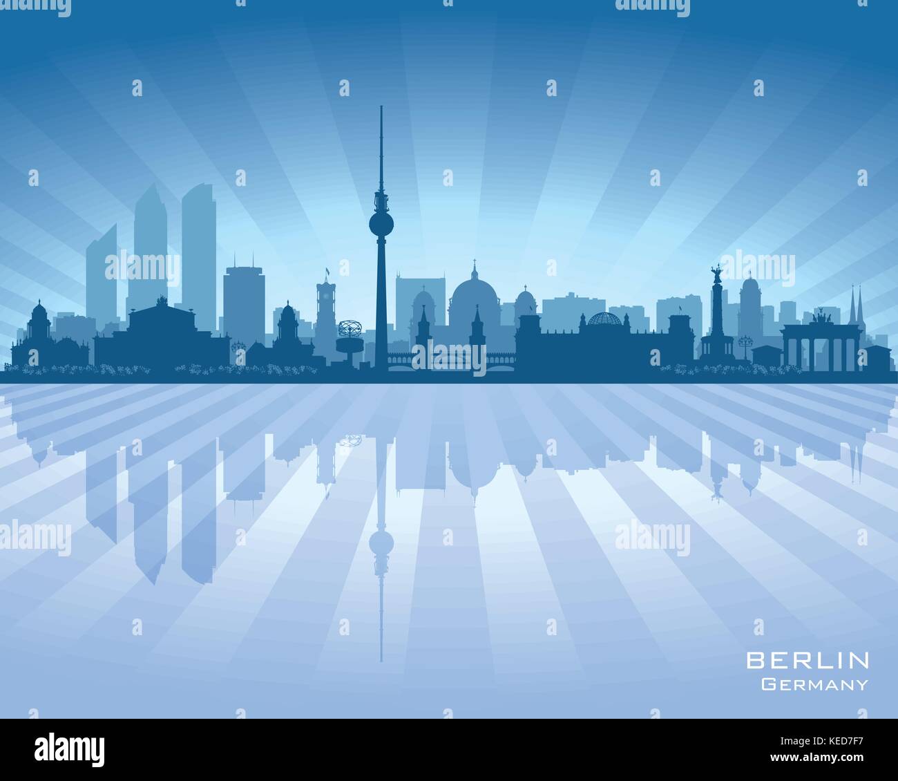 Berlin Germany city skyline vector silhouette illustration Stock Vector ...