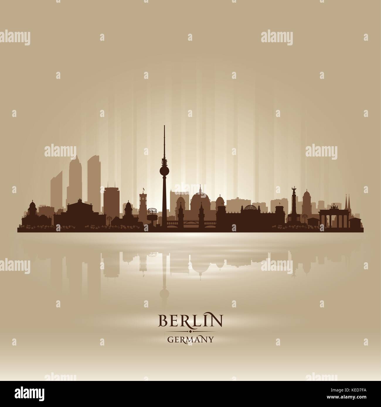 Berlin Skyline Silhouette High Resolution Stock Photography and Images ...