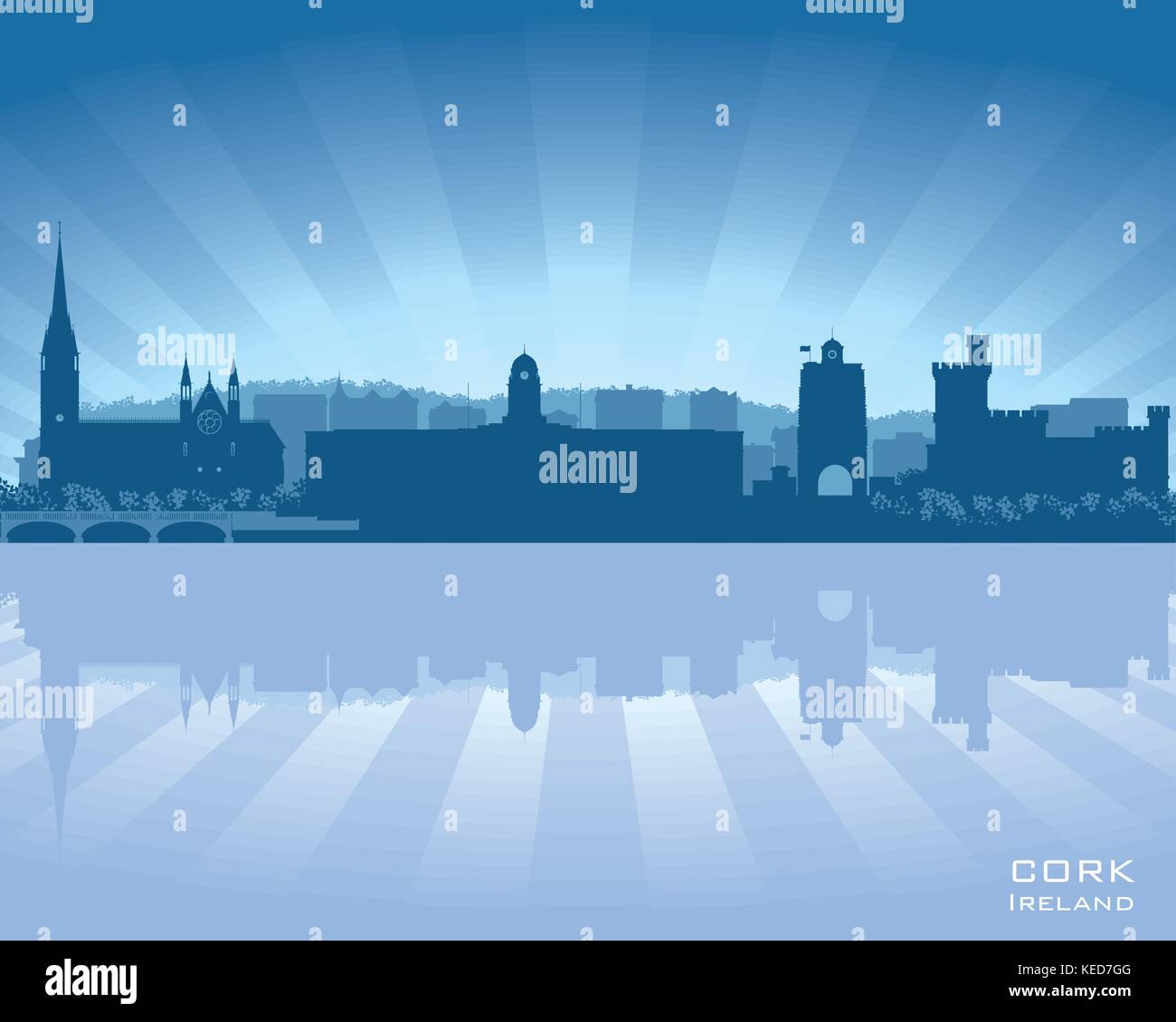 Ireland sunset lake Stock Vector Images - Alamy