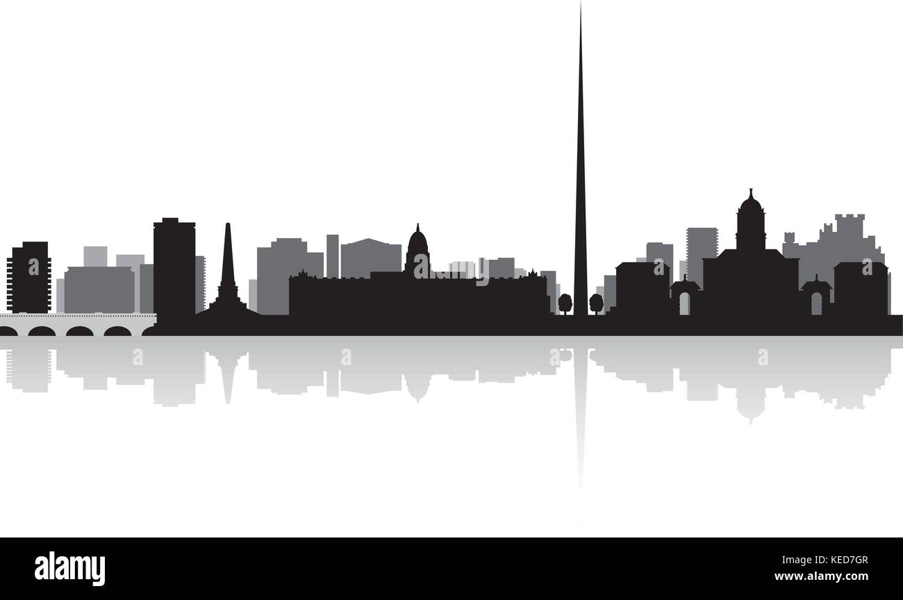 Dublin city skyline silhouette vector illustration Stock Vector Image ...