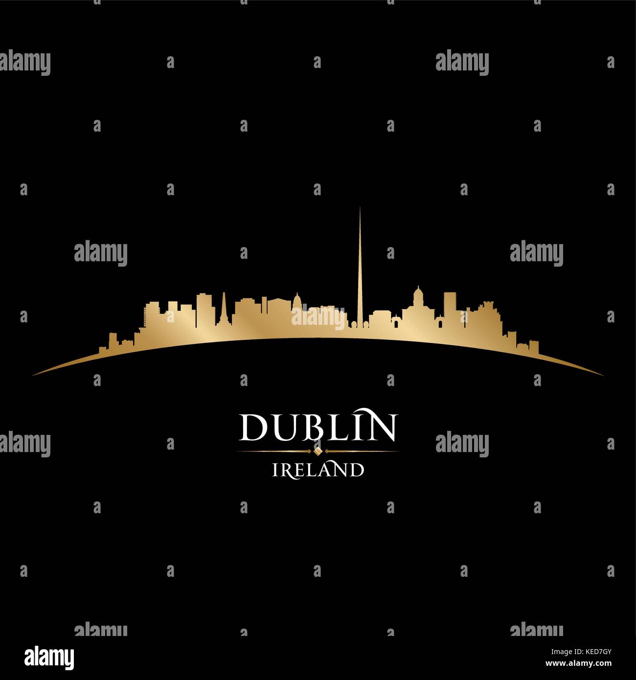 Dublin Ireland city skyline silhouette. Vector illustration Stock ...