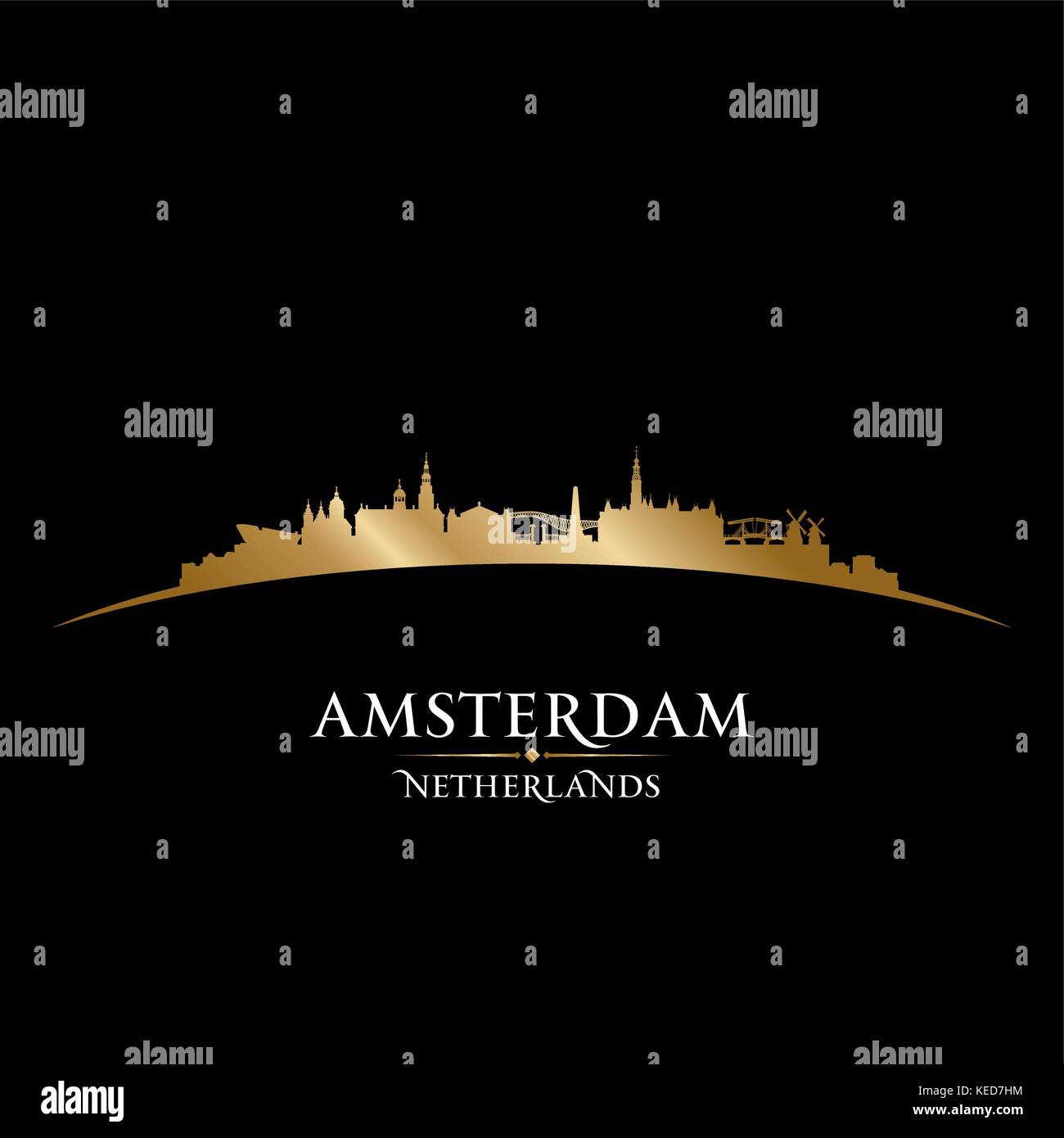 Amsterdam skyline silhouette hi-res stock photography and images - Alamy