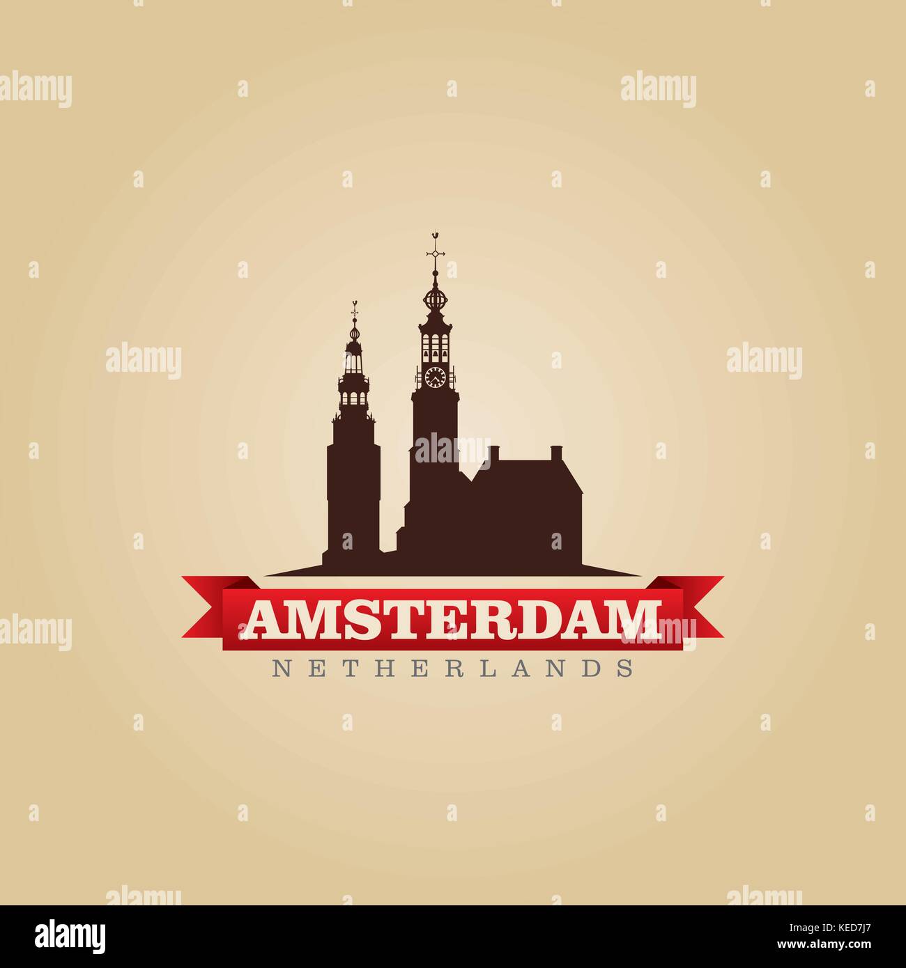 Amsterdam Netherlands city symbol vector illustration Stock Vector ...