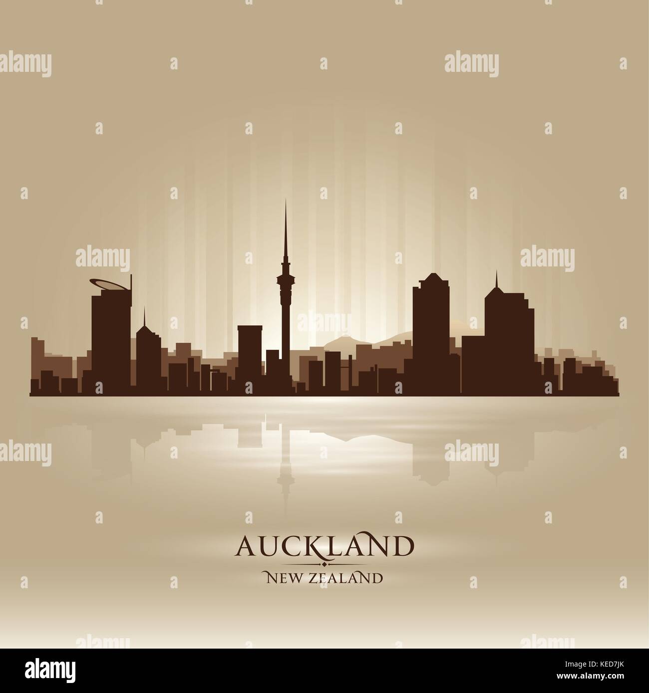 Auckland city skyline illustration hi-res stock photography and images ...