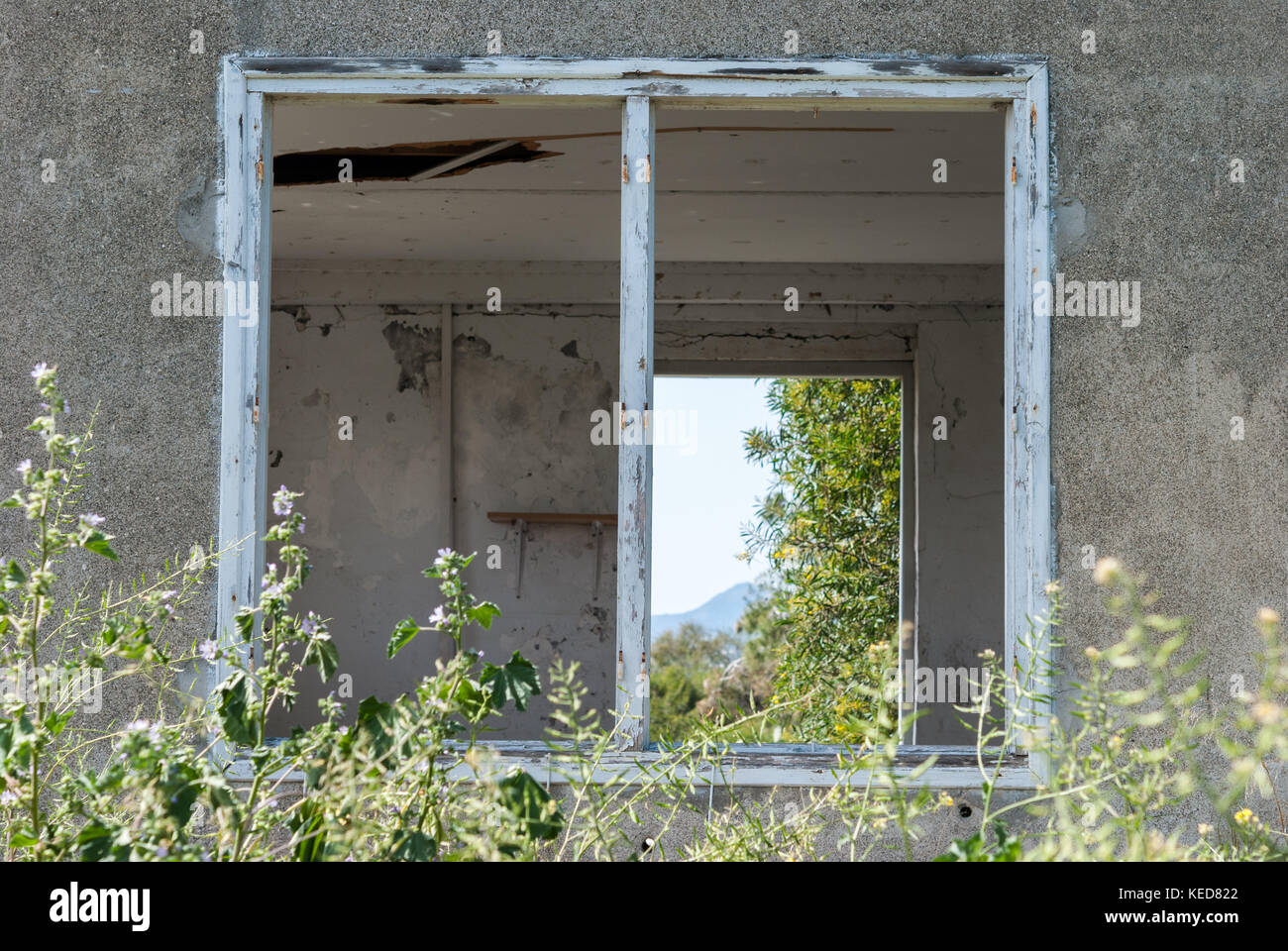 Window in abandoned house Stock Photo - Alamy