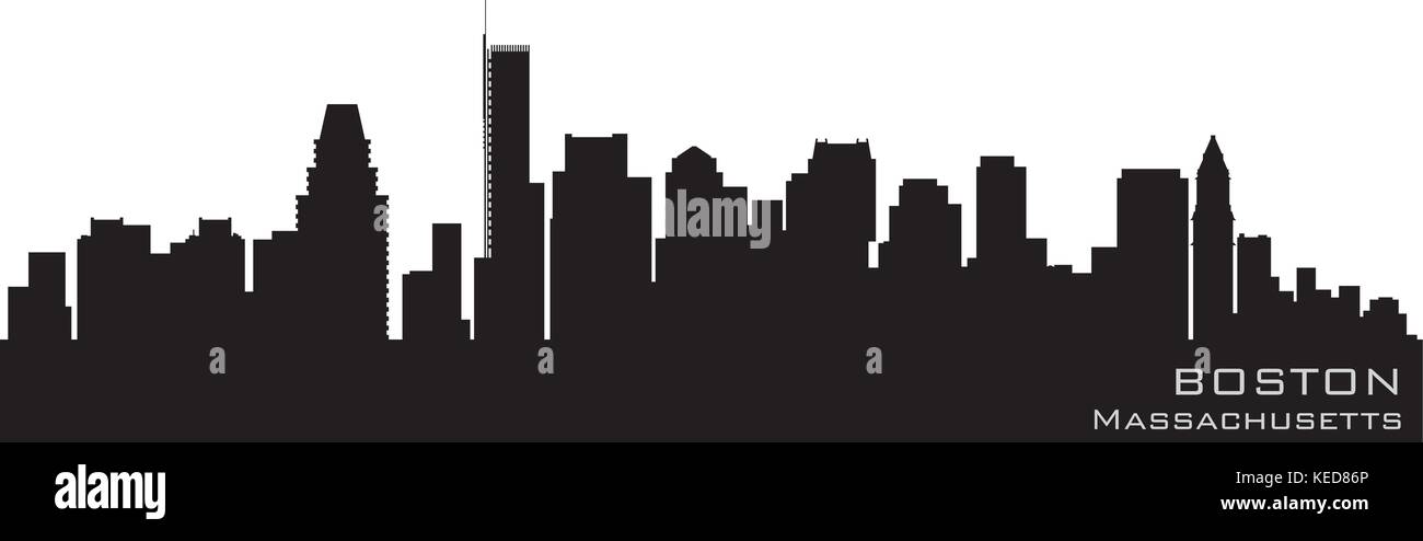 Outline boston massachusetts city hi-res stock photography and images ...
