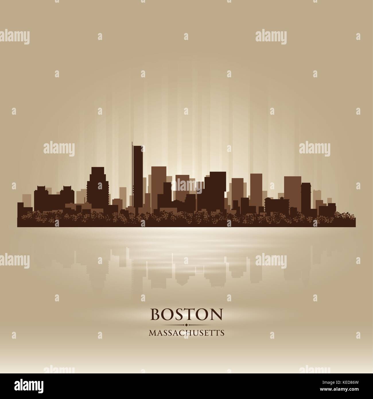 Boston city downtown skyline Stock Vector Images - Alamy