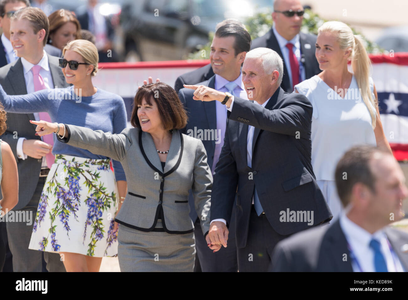 Indiana Governor and GOP Vice Presidential nominee Mike Pence walks ...