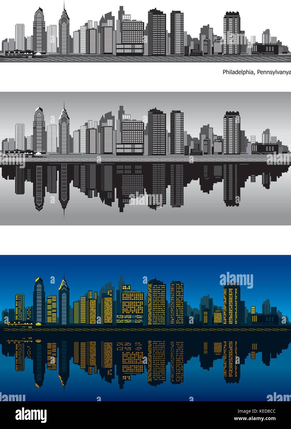 Philadelphia city view Stock Vector Images - Alamy