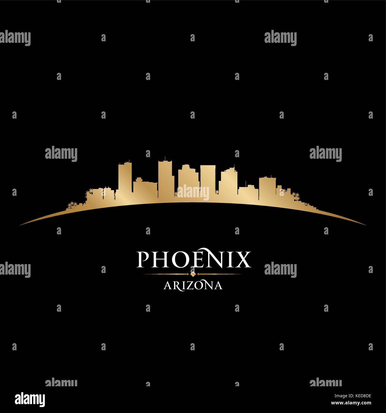 Phoenix Arizona city skyline silhouette. Vector illustration Stock ...