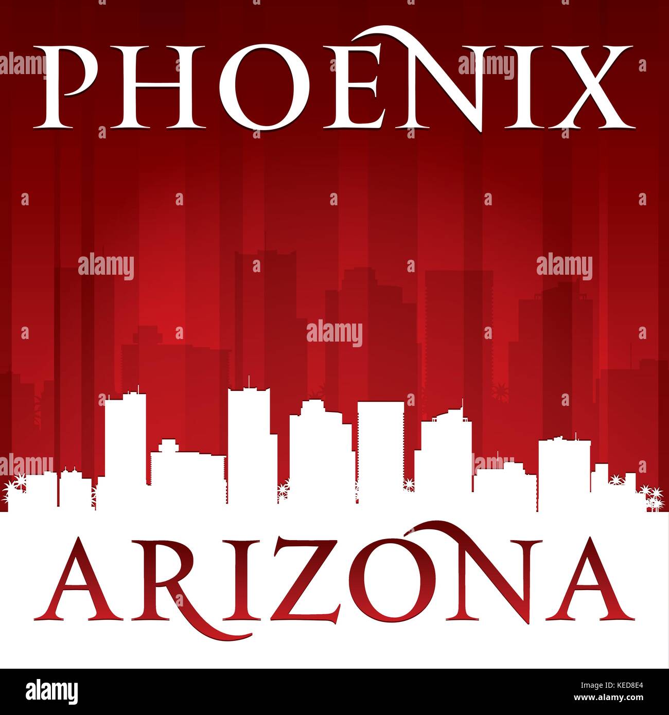 Phoenix Arizona city skyline silhouette. Vector illustration Stock ...