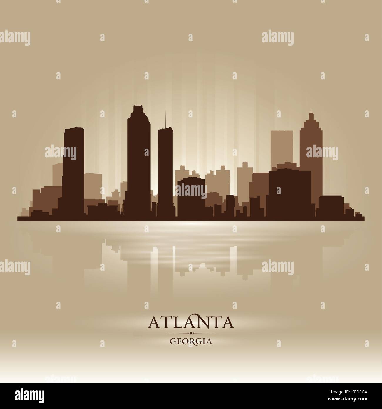 Atlanta usa city skyline silhouette Stock Vector Images - Alamy