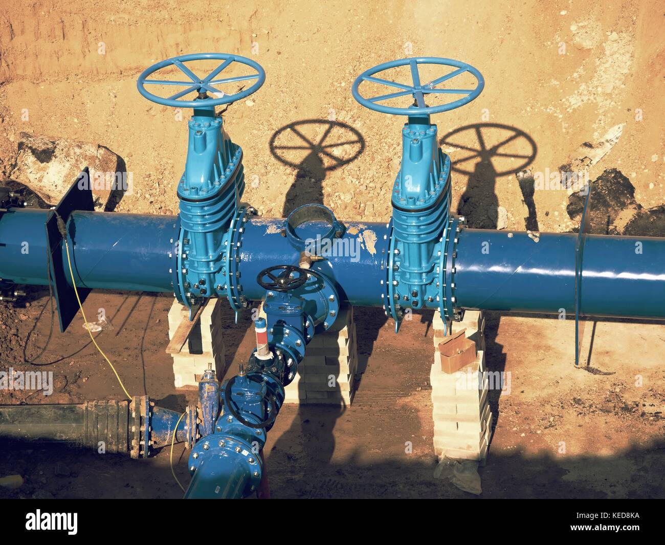 500 mm drink water Gate valve joint with screwed pipe fitting ...