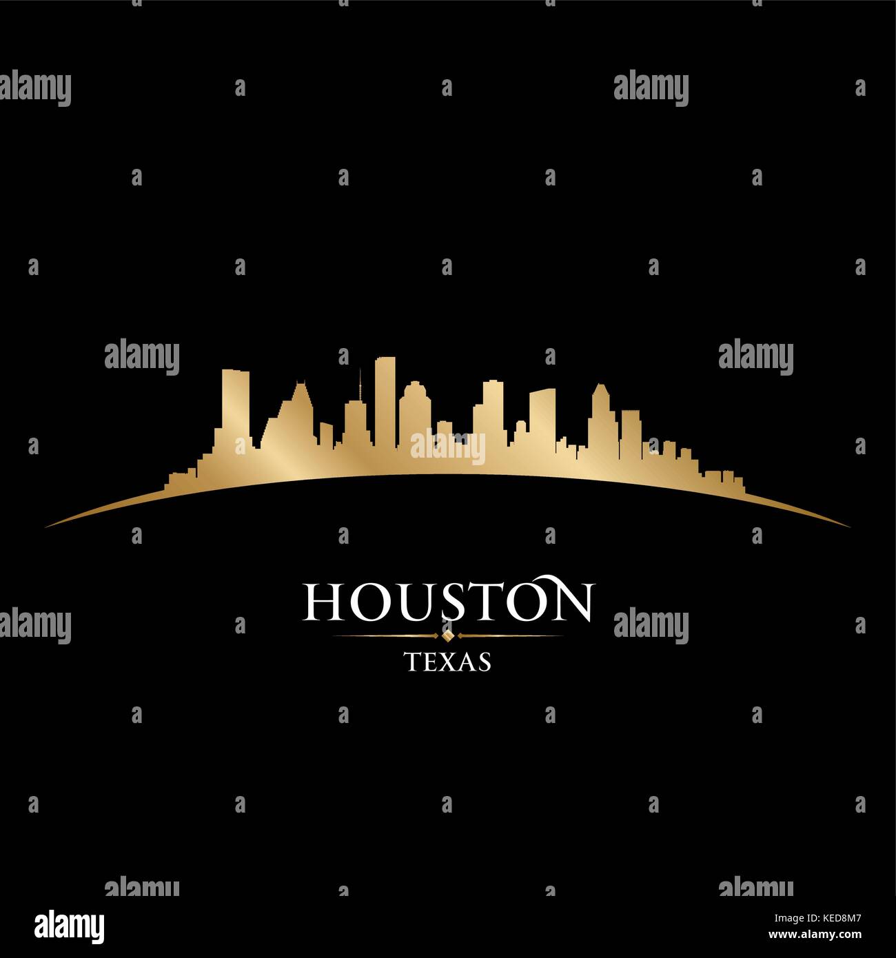 Houston Texas city skyline silhouette. Vector illustration Stock Vector ...