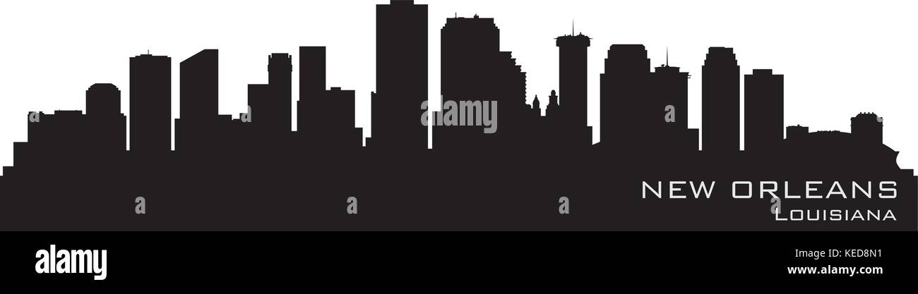New Orleans, Louisiana skyline. Detailed vector silhouette Stock Vector ...