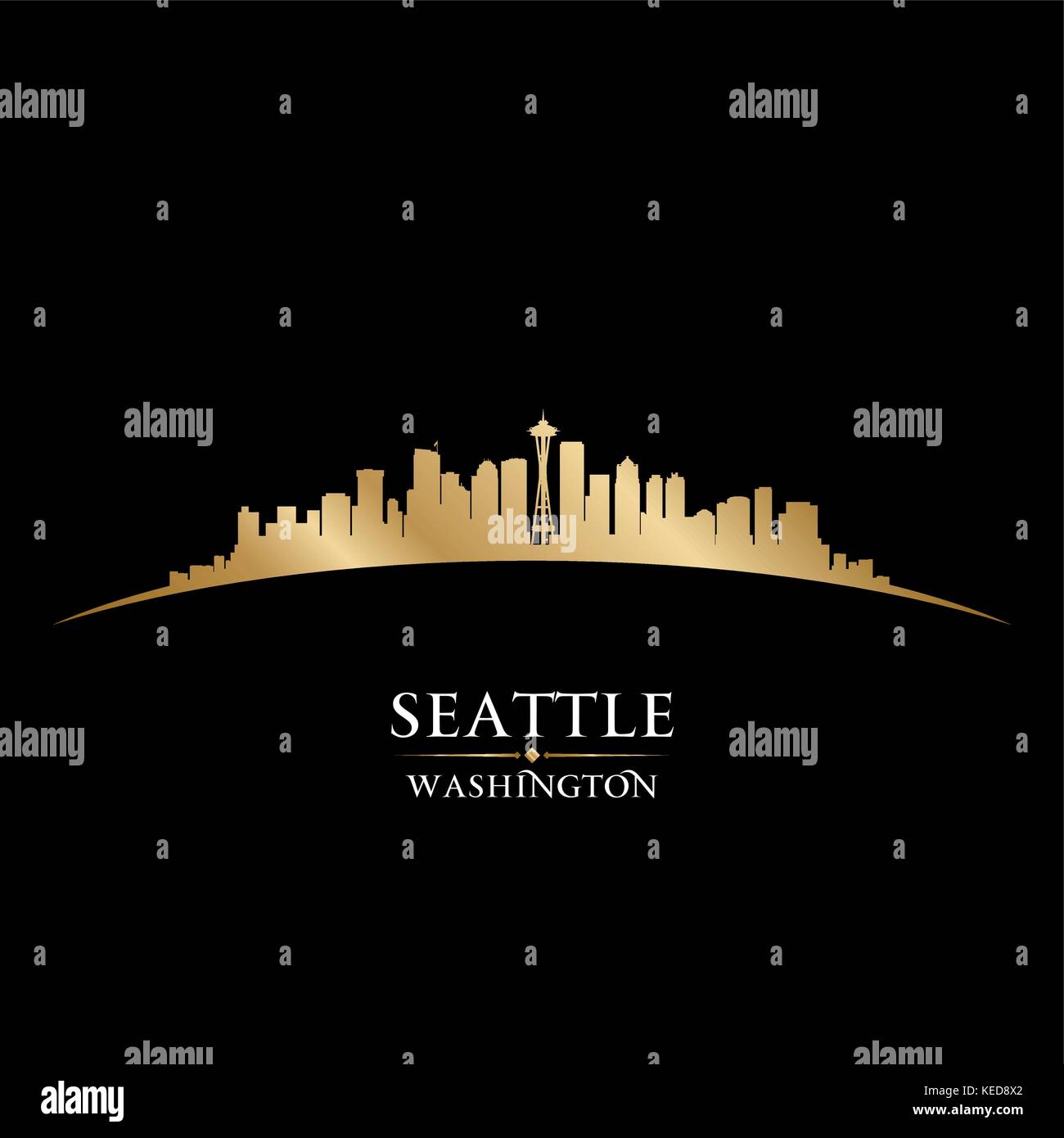 Seattle skyline cityscape reflection Stock Vector Images - Alamy