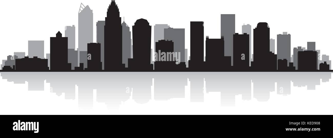 Charlotte USA city skyline silhouette vector illustration Stock Vector ...