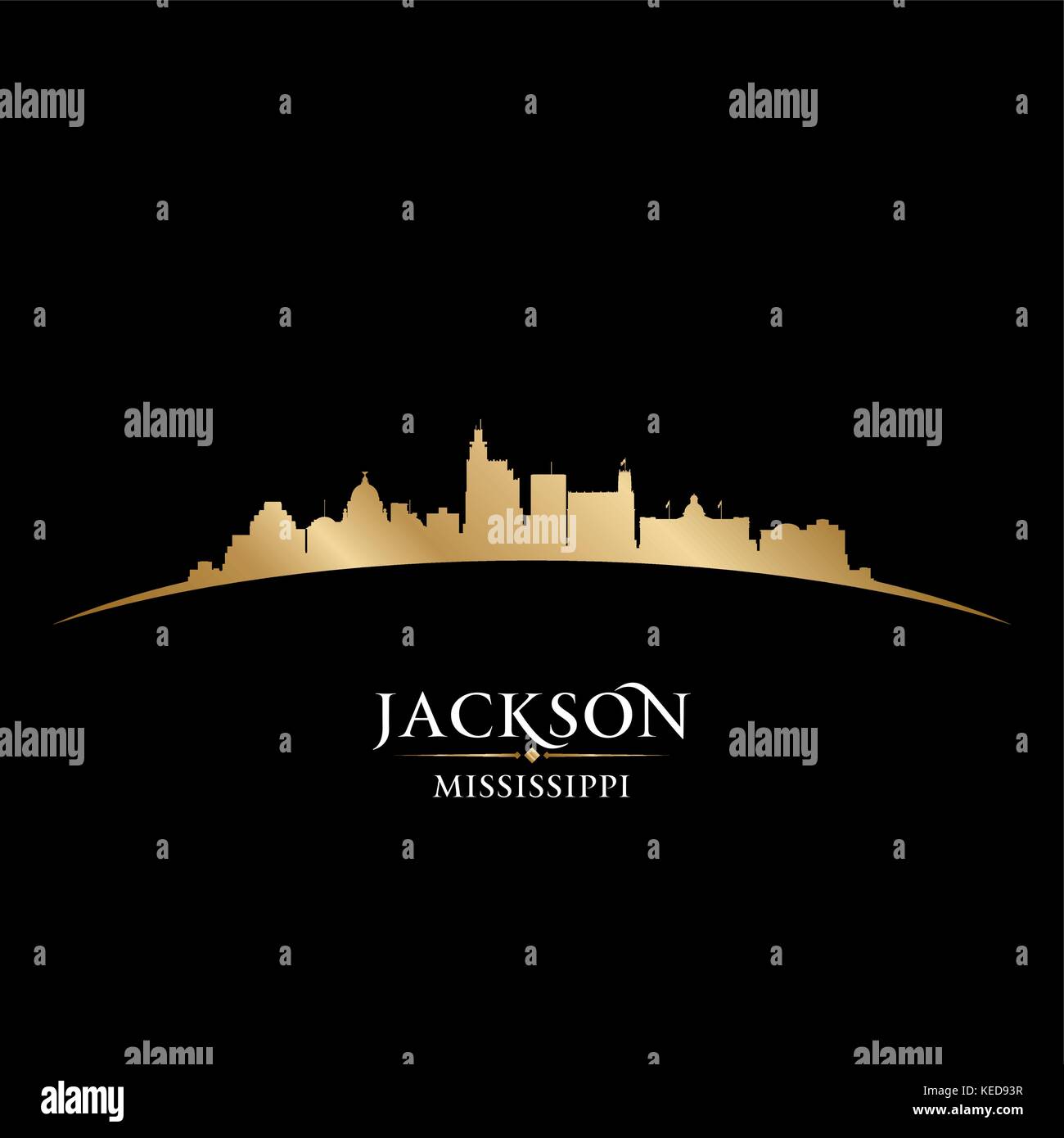 Jackson Mississippi city skyline silhouette. Vector illustration Stock ...