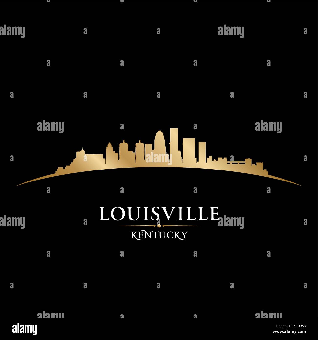Louisville Kentucky city skyline silhouette. Vector illustration Stock ...