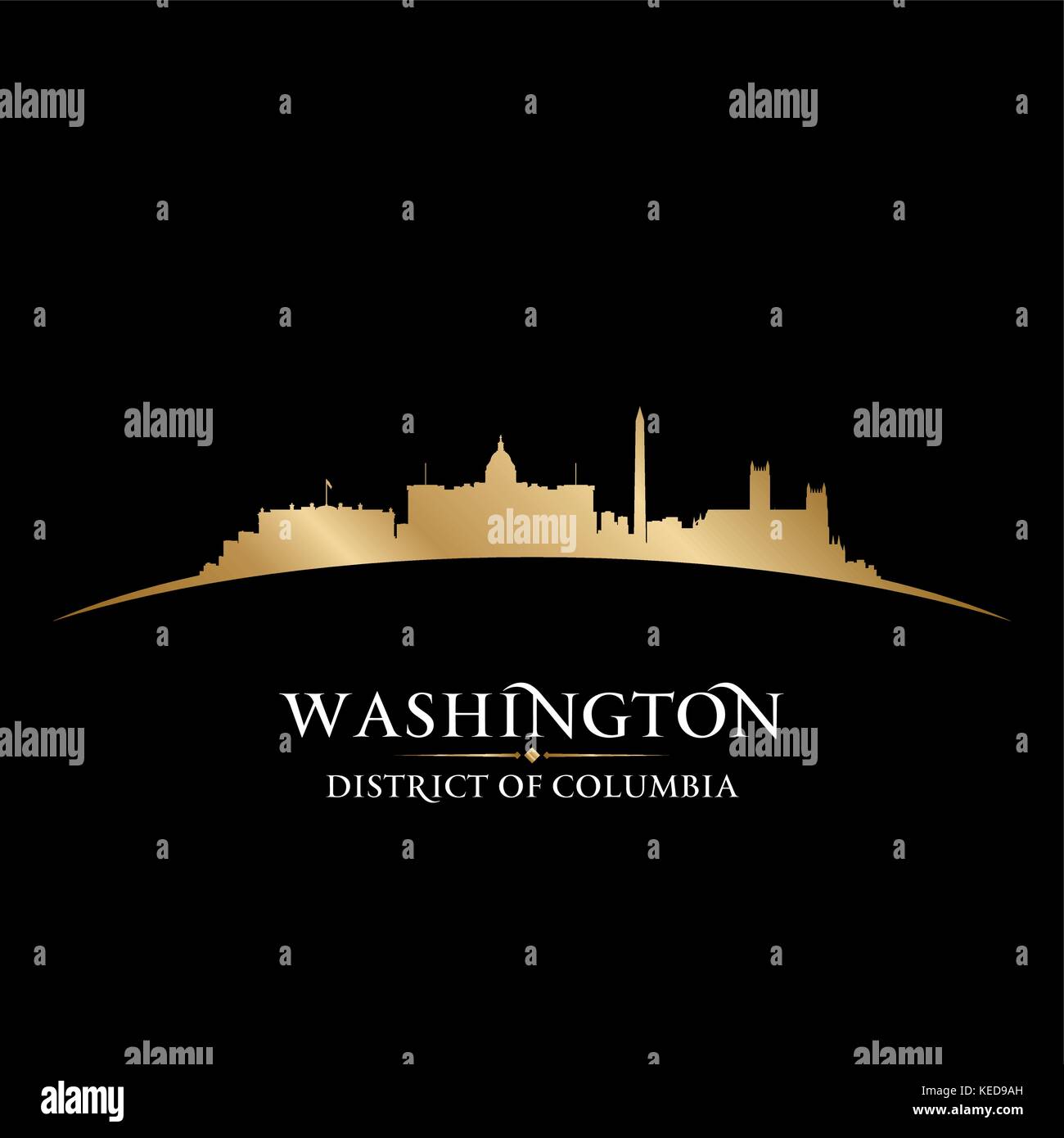 Washington DC city skyline silhouette. Vector illustration Stock Vector ...