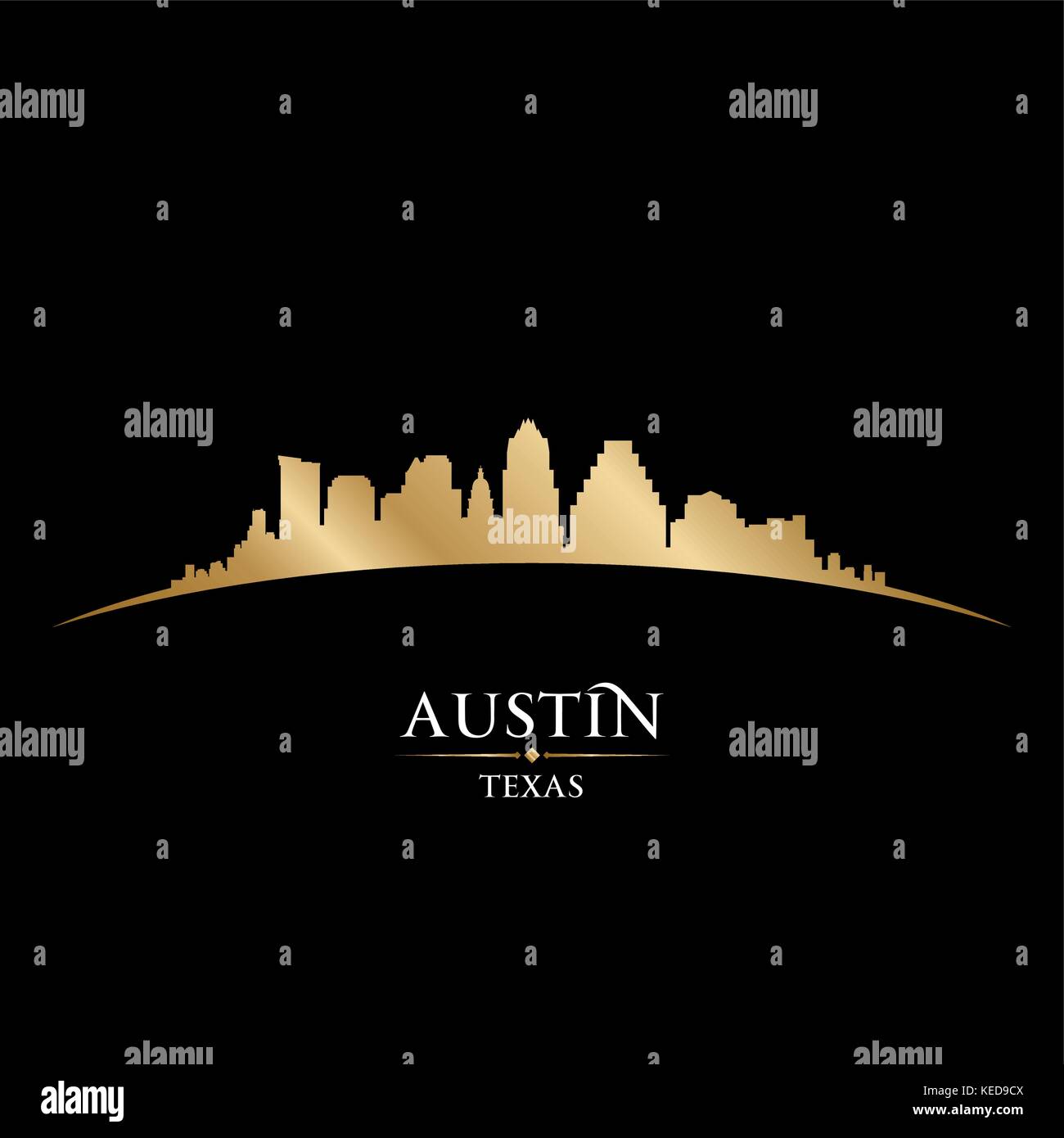 Austin Texas city skyline silhouette. Vector illustration Stock Vector ...