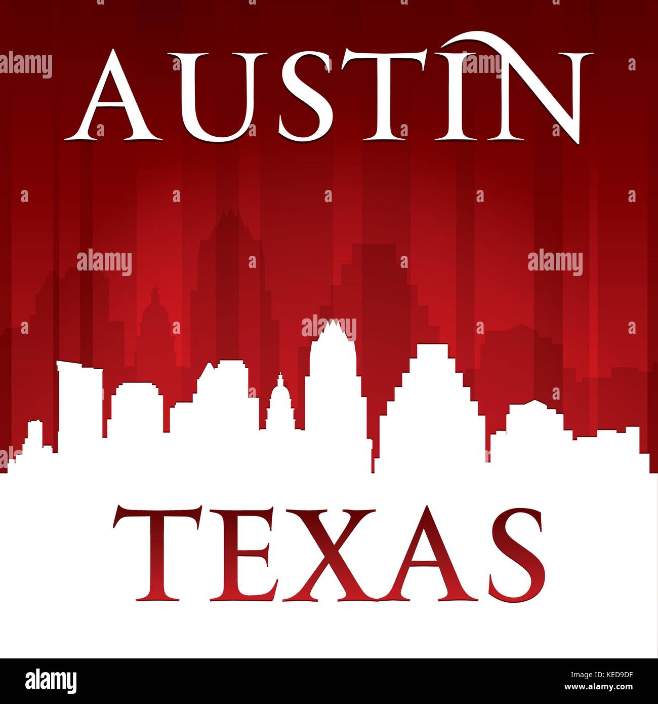 Austin texas skyline silhouette Stock Vector Images - Alamy