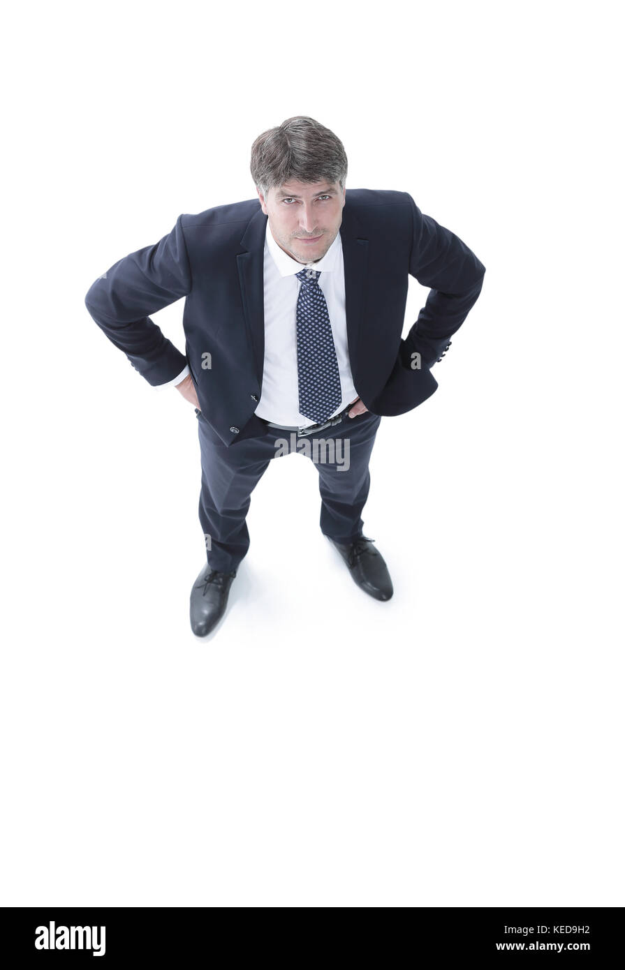 Top view of a successful businessman looking up Stock Photo - Alamy