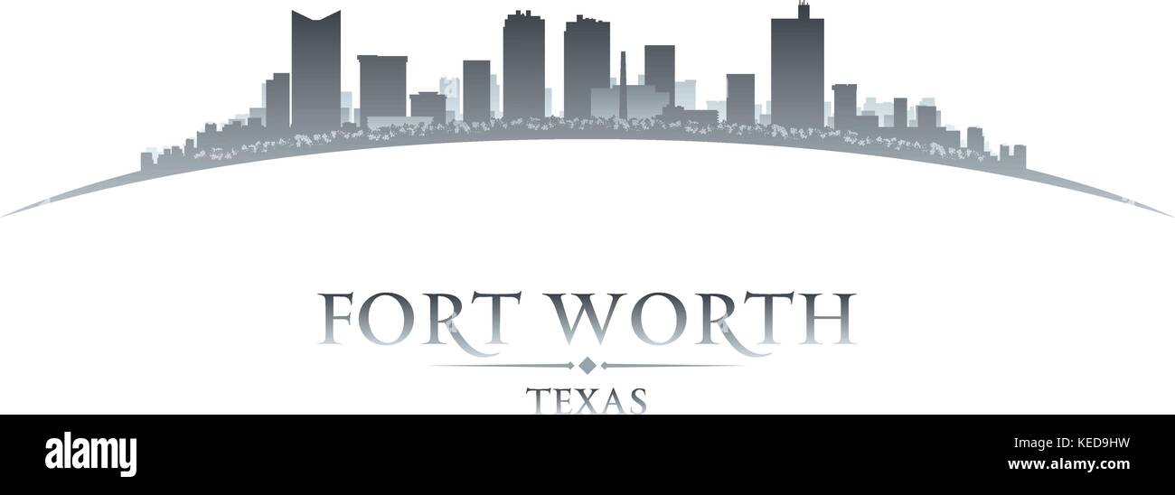 Fort Worth Texas city skyline silhouette. Vector illustration Stock ...