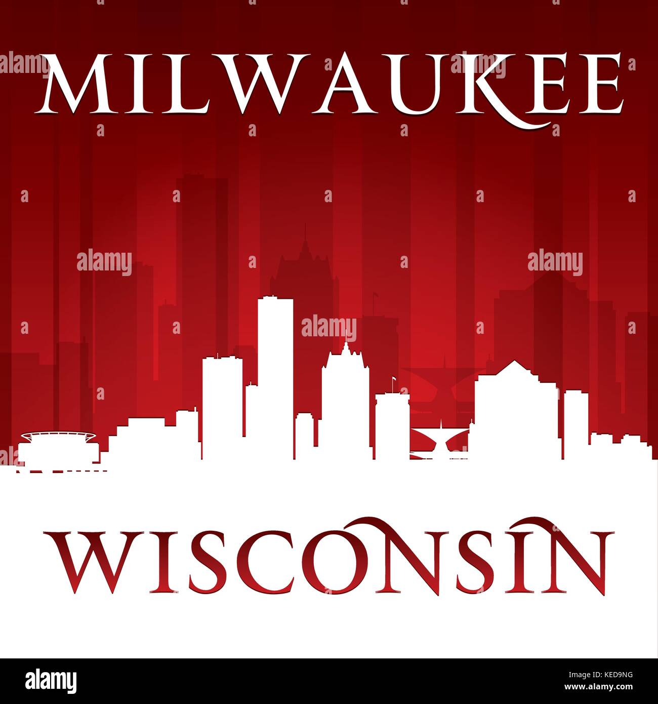 Milwaukee wisconsin city skyline silhouette hi-res stock photography ...