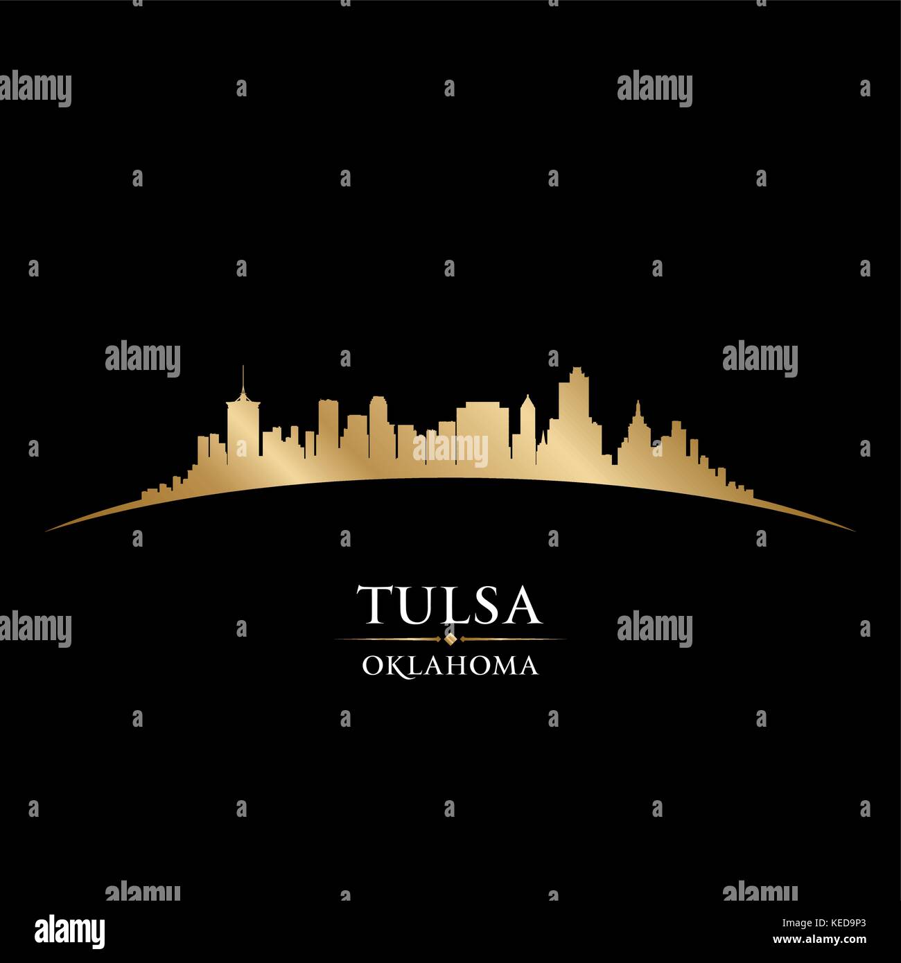 Tulsa Oklahoma city skyline silhouette. Vector illustration Stock ...