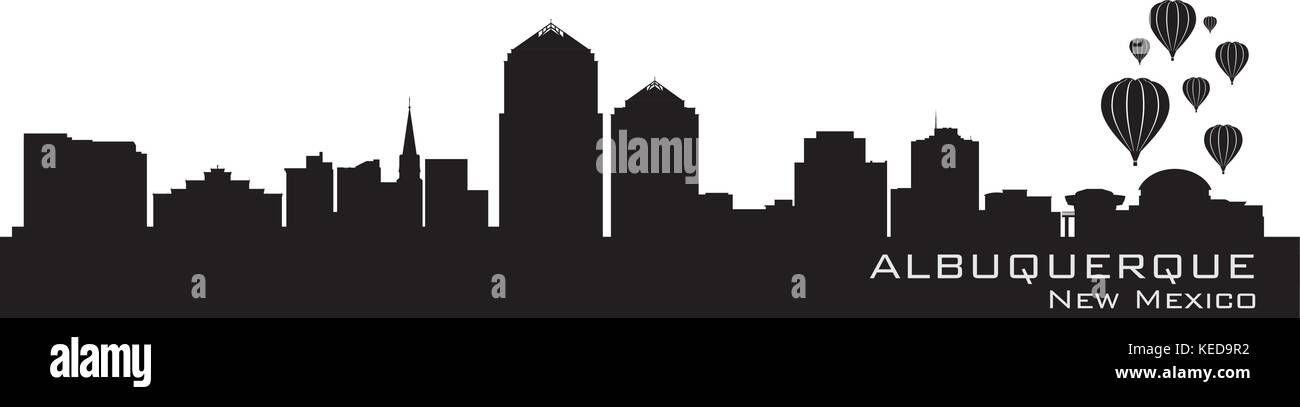 Albuquerque, New Mexico skyline. Detailed silhouette. Vector ...