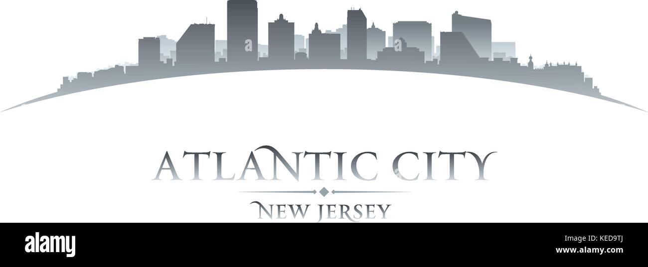 Atlantic city New Jersey skyline silhouette. Vector illustration Stock ...