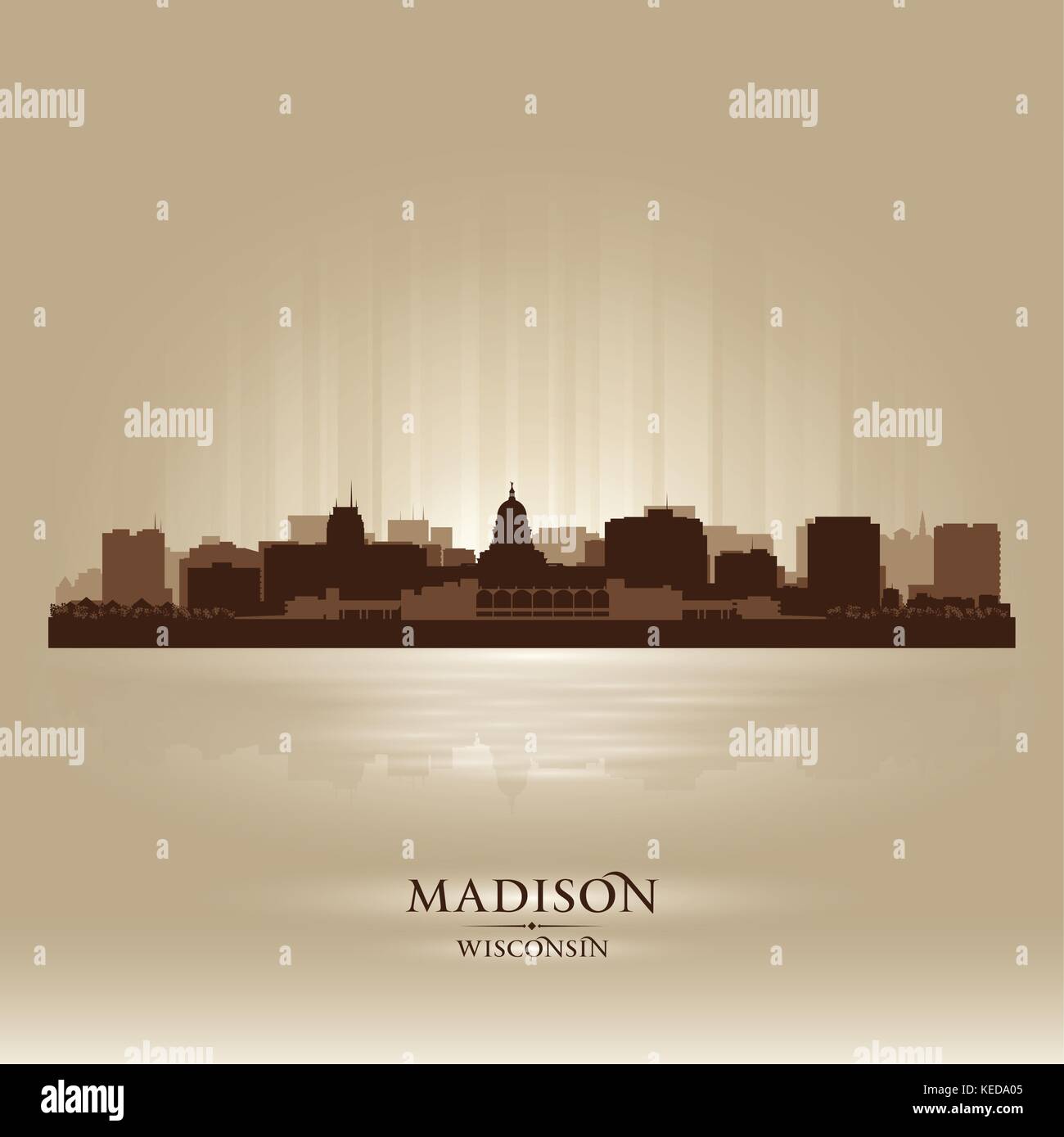 Madison, Wisconsin skyline city silhouette Stock Vector Image & Art - Alamy