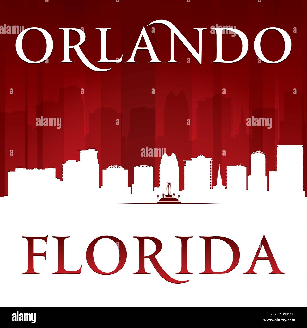 Orlando Florida city skyline silhouette. Vector illustration Stock ...