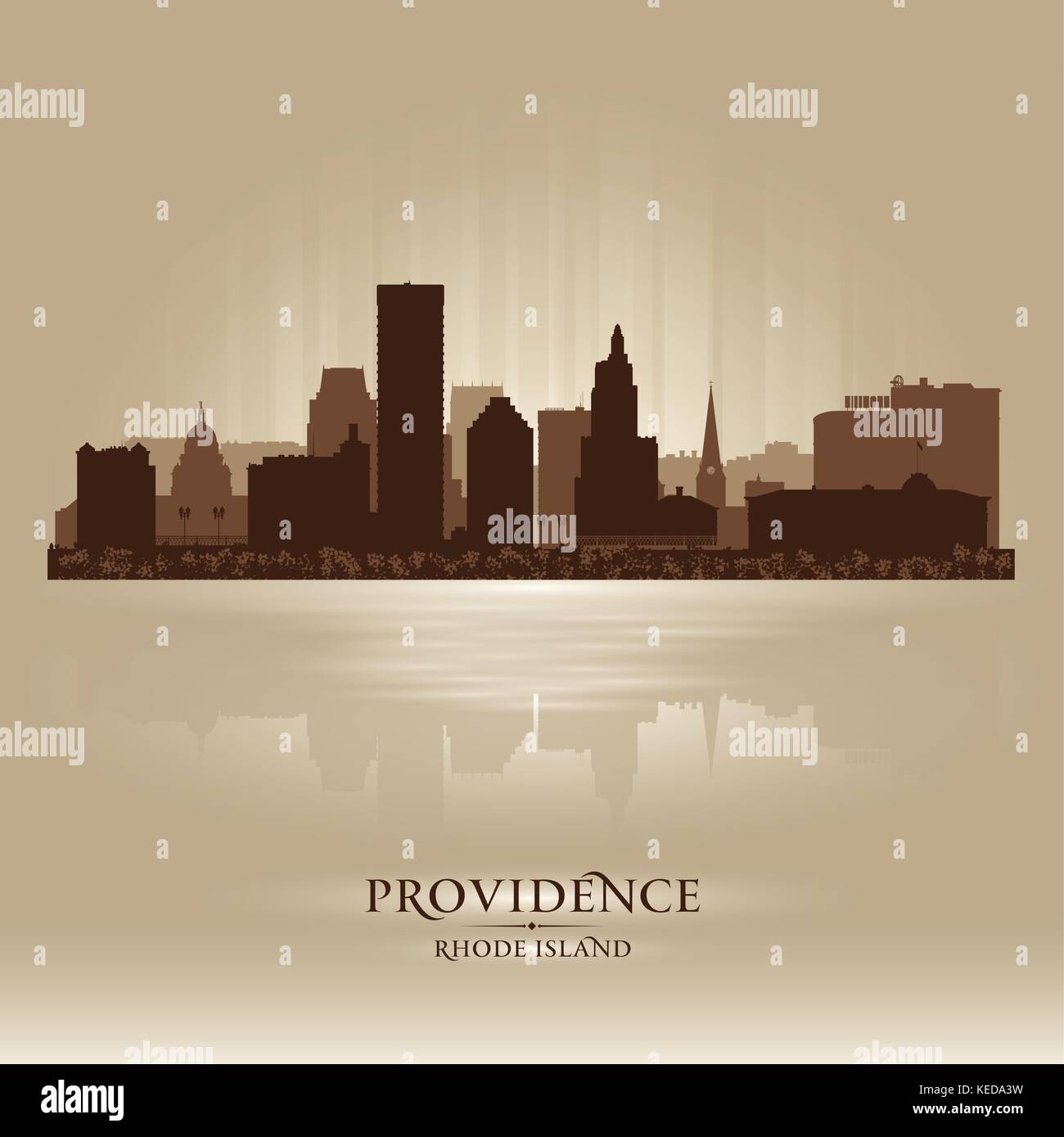Providence, Rhode Island skyline city silhouette Stock Vector Image ...