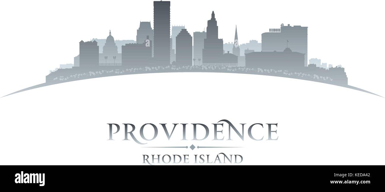 Providence Rhode Island city skyline silhouette. Vector illustration ...