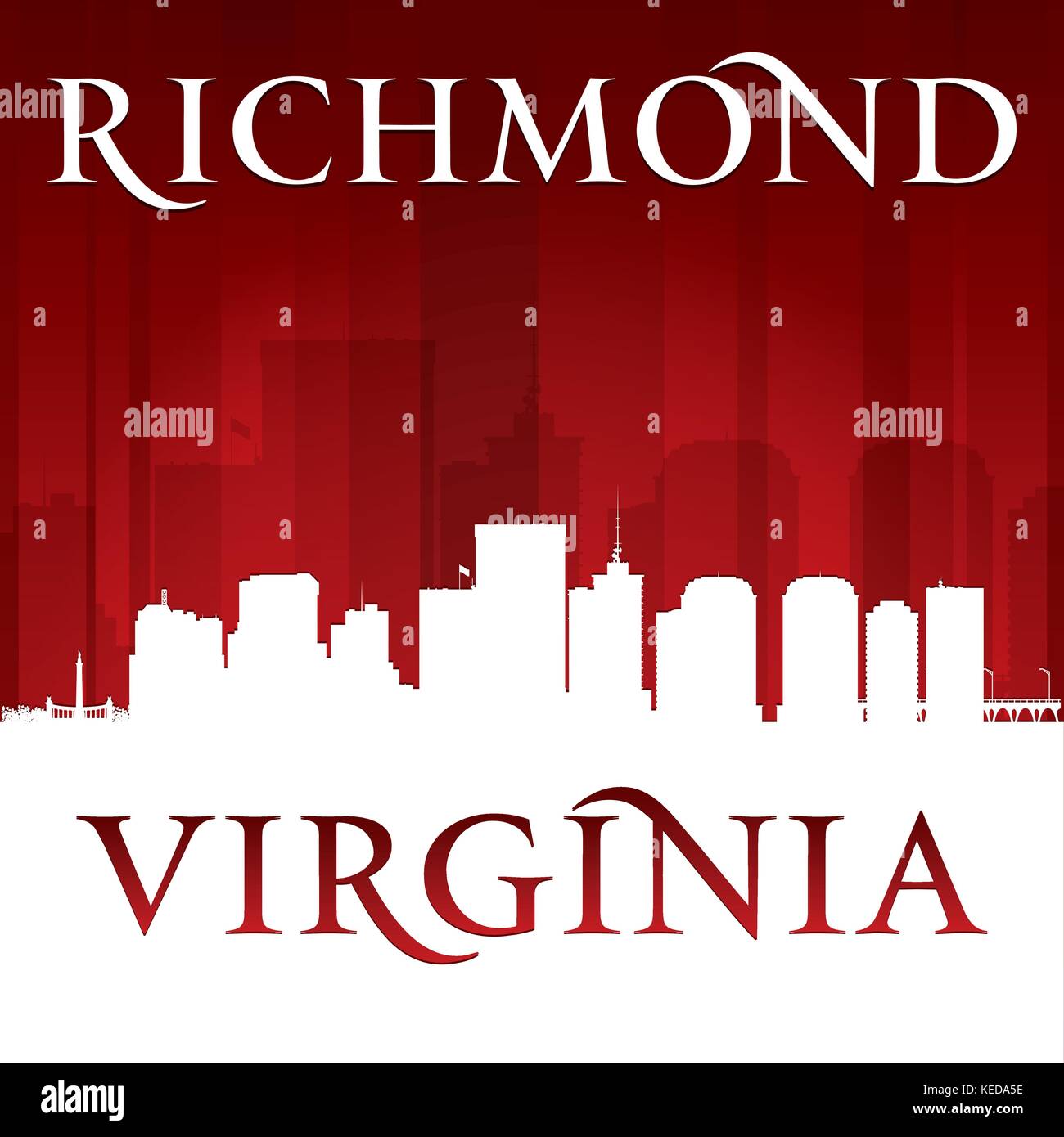 Richmond Virginia city skyline silhouette. Vector illustration Stock ...