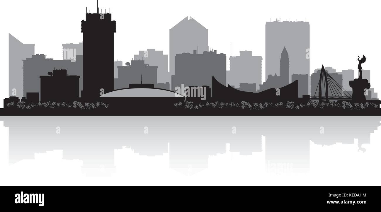 Wichita Kansas city skyline vector silhouette illustration Stock Vector ...