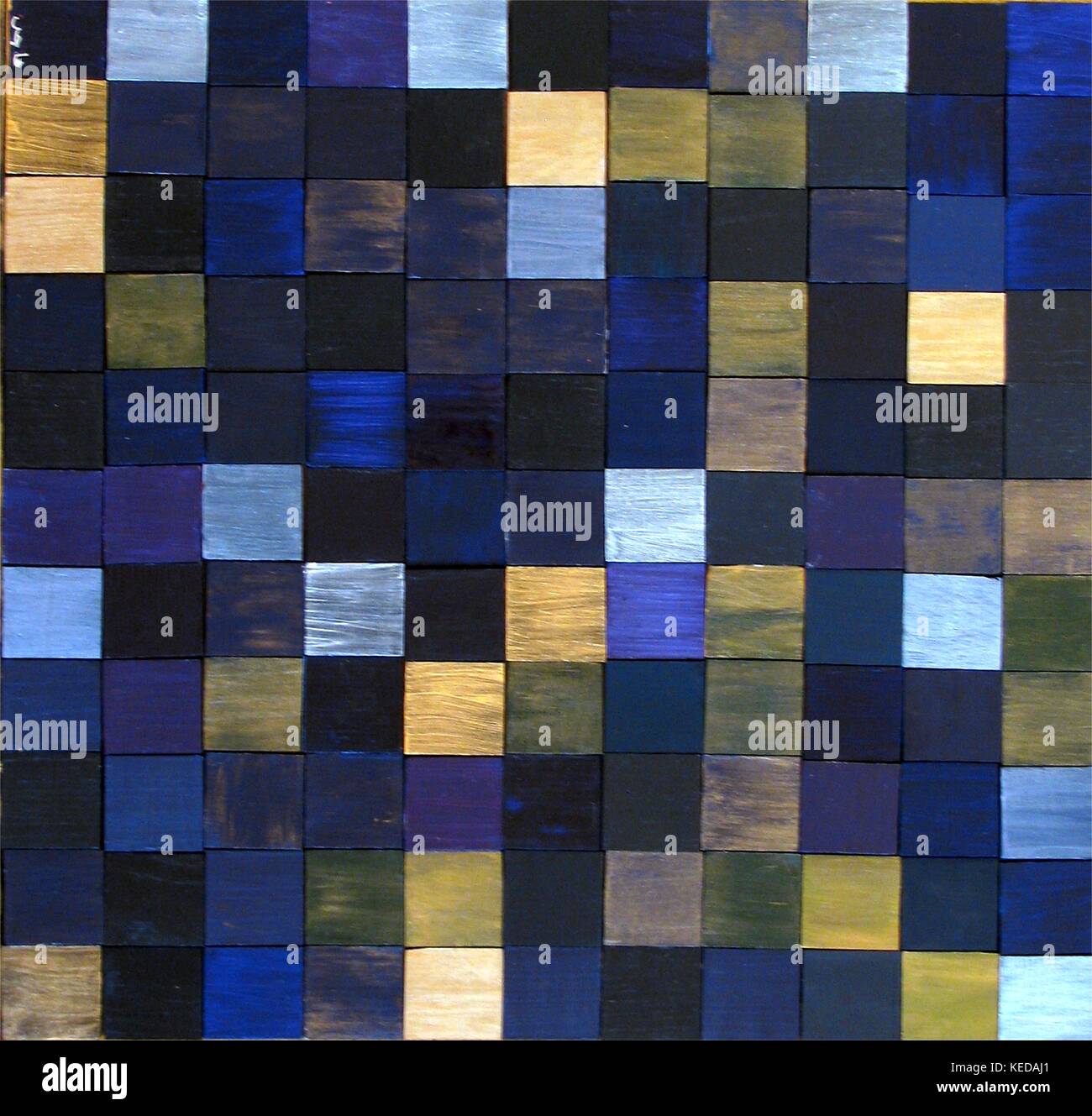 the painting was done on wood, each square is individually cut and ...