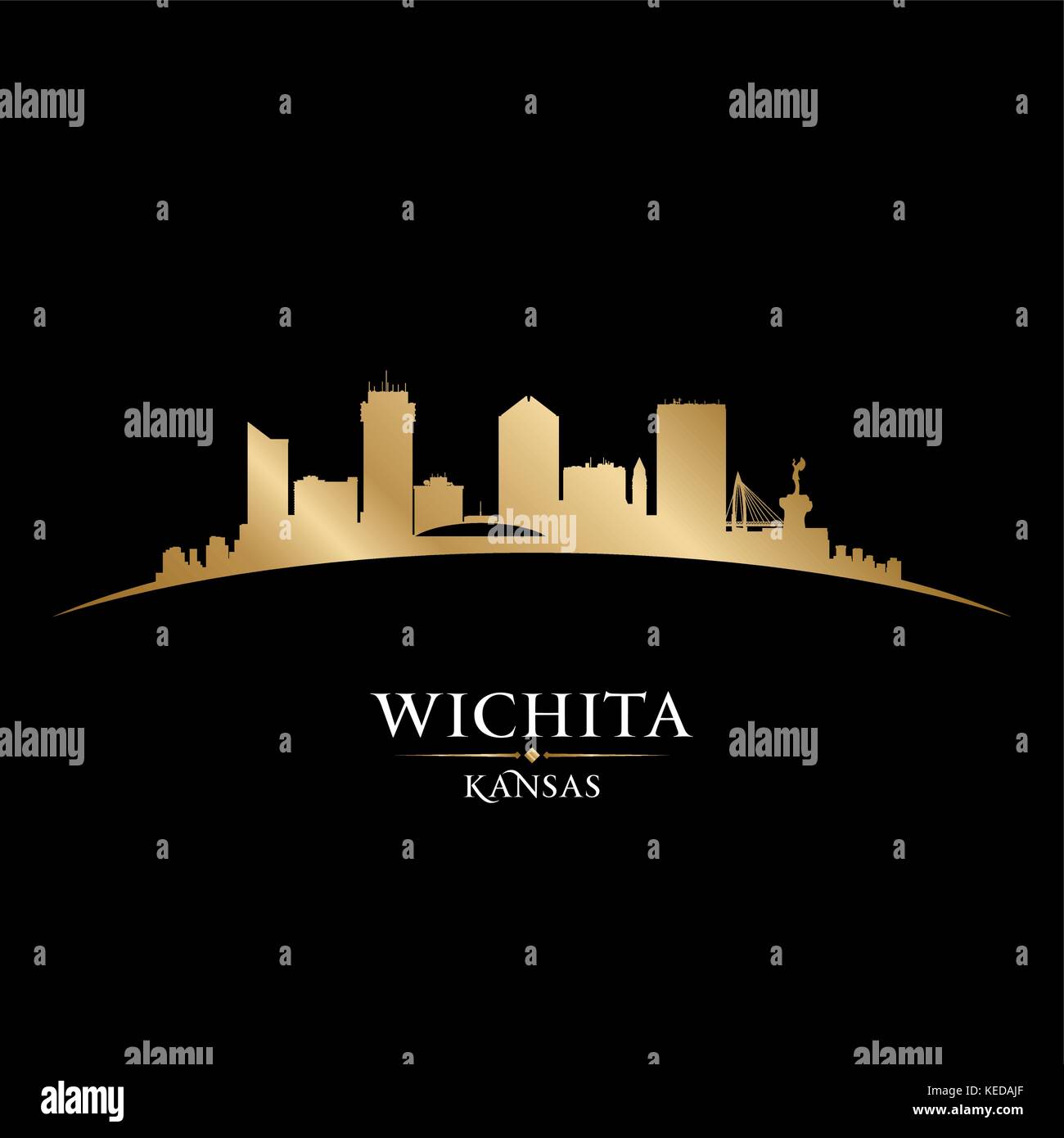Wichita Kansas city skyline silhouette. Vector illustration Stock ...