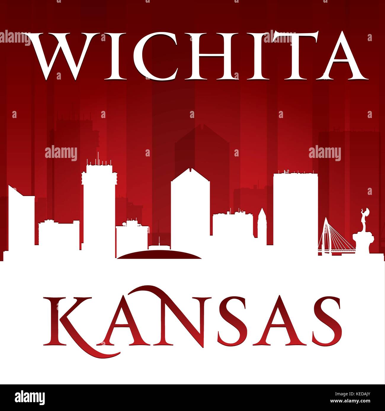 Wichita Kansas city skyline silhouette. Vector illustration Stock ...
