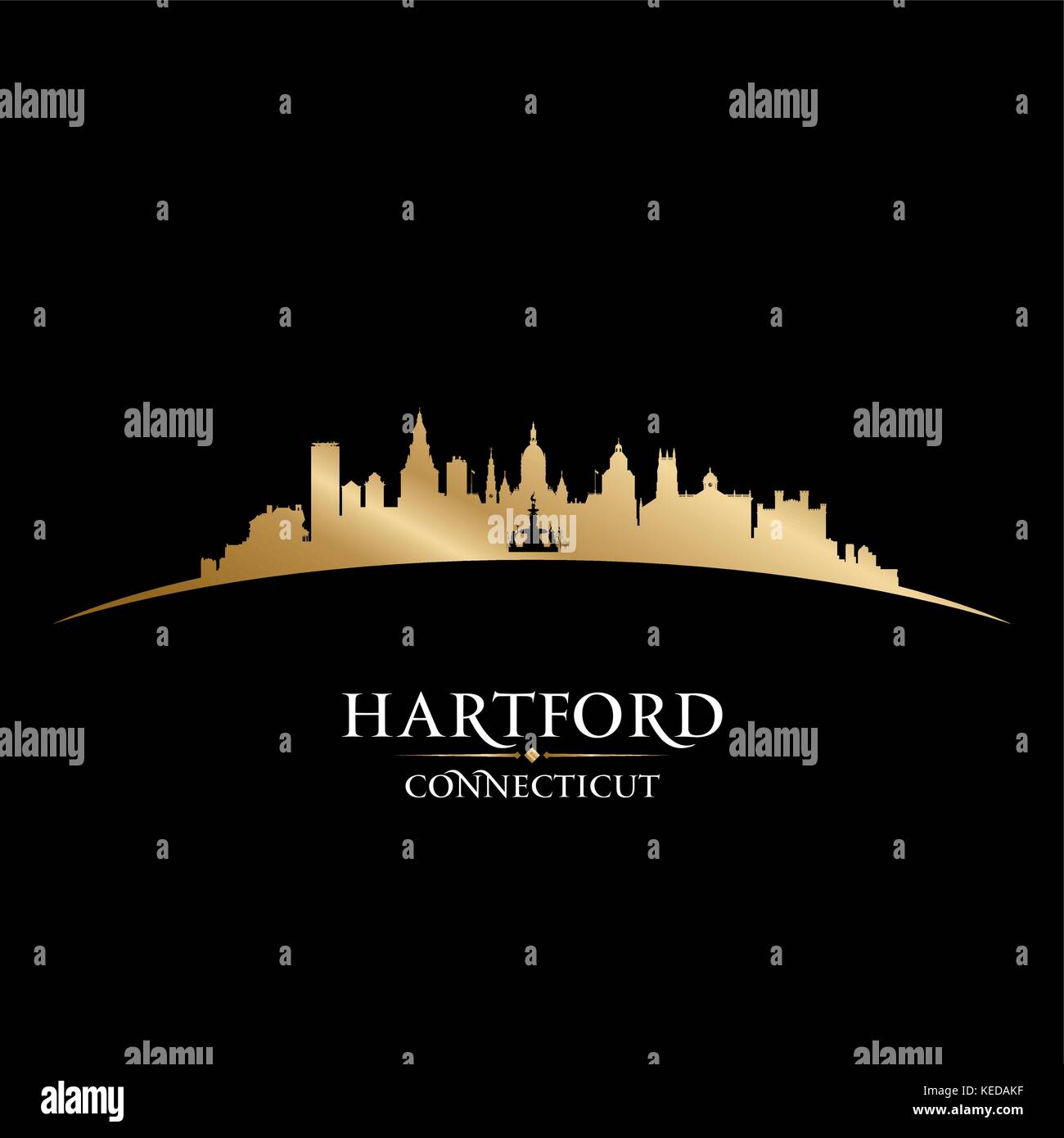 Hartford Connecticut city skyline silhouette. Vector illustration Stock ...