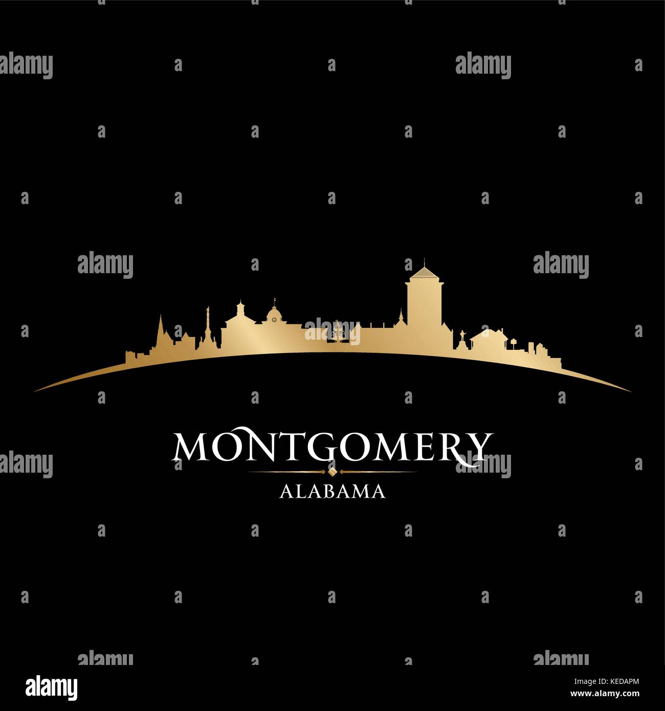 Montgomery Al Skyline At Night