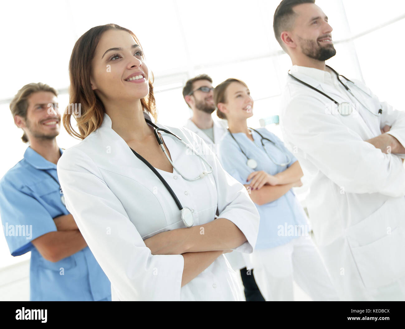 bottom view.professional team of doctors medical center Stock Photo - Alamy