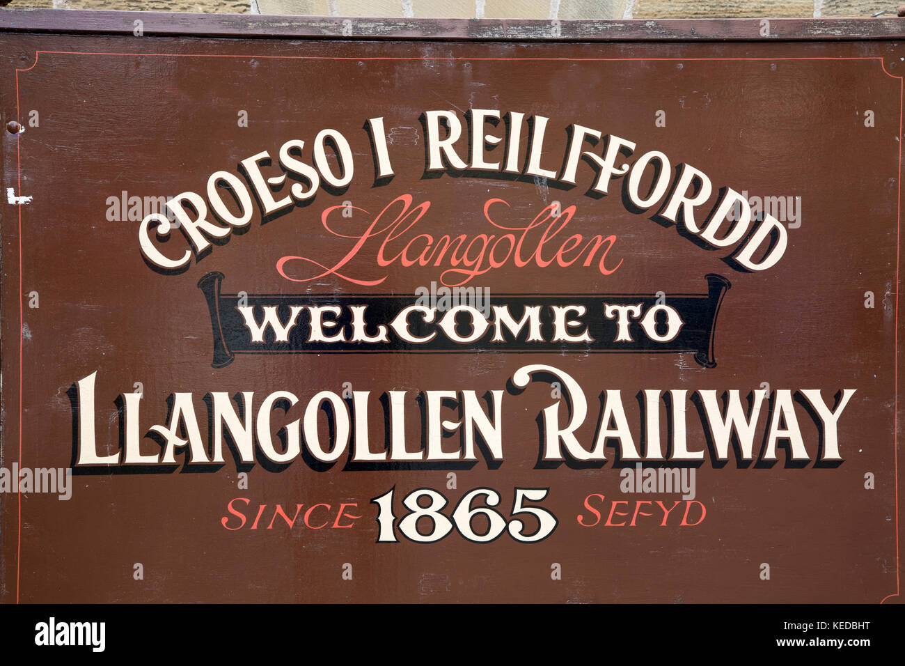 Heritage Railway Sign; Llangollen; Wales; UK Stock Photo - Alamy