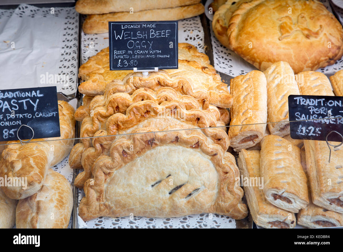 Welsh Beef Oggy Pie, Llangollen; Wales; UK Stock Photo - Alamy